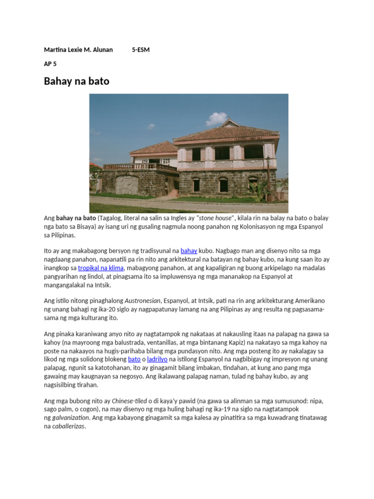 Bahay Na Bato | PDF
