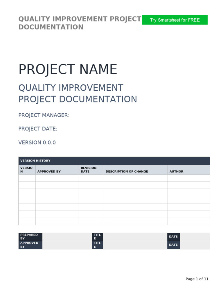 Quality Improvement Project Guide | PDF