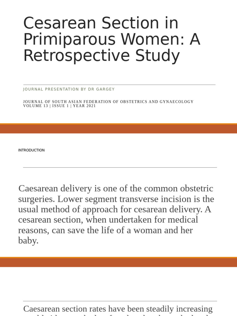 Cesarean Section in Primiparous Women | PDF | Caesarean Section ...