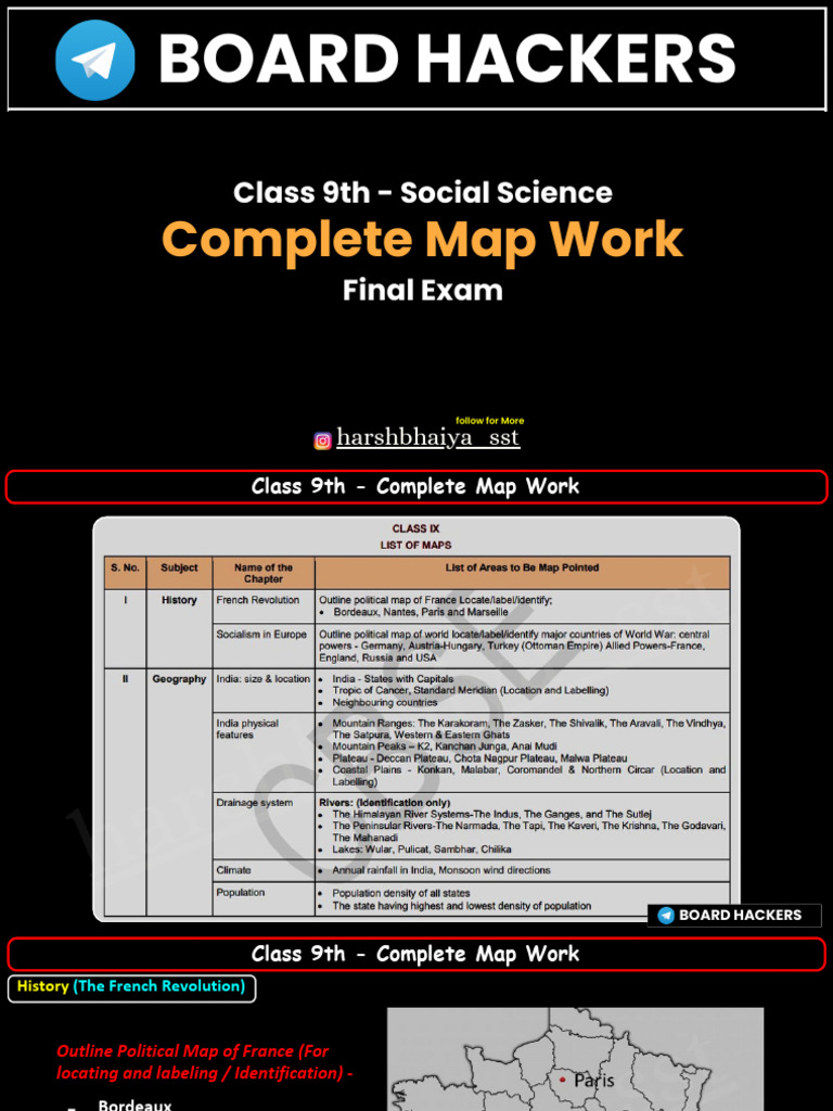 Class 9th - Complete Map Work PDF | PDF | Earth Sciences | Geography
