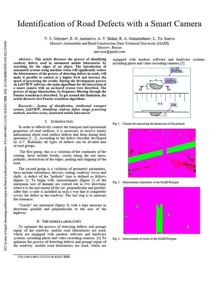 Smart Camera Road Defect Detection | PDF | Image Segmentation | Fourier ...