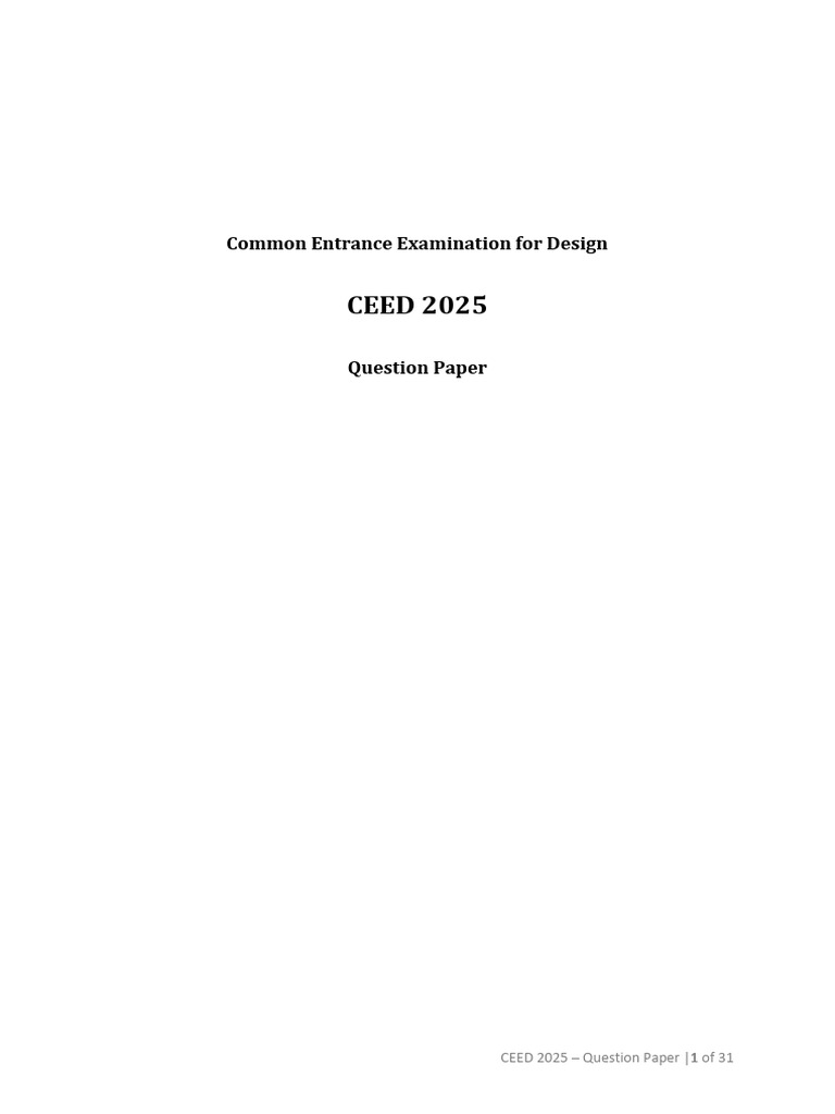 CEED 2025 Question Paper | PDF | Typefaces | Geometry