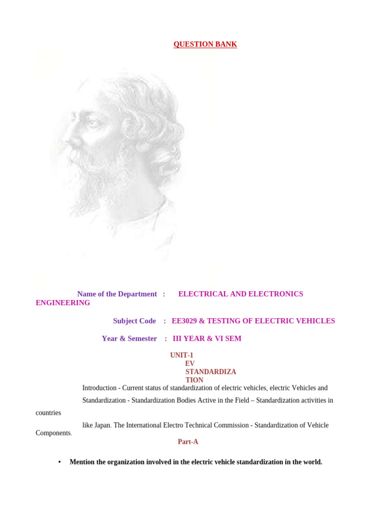 Ouestion Bank Testing of Electric Vehicles | PDF | Electromagnetic ...