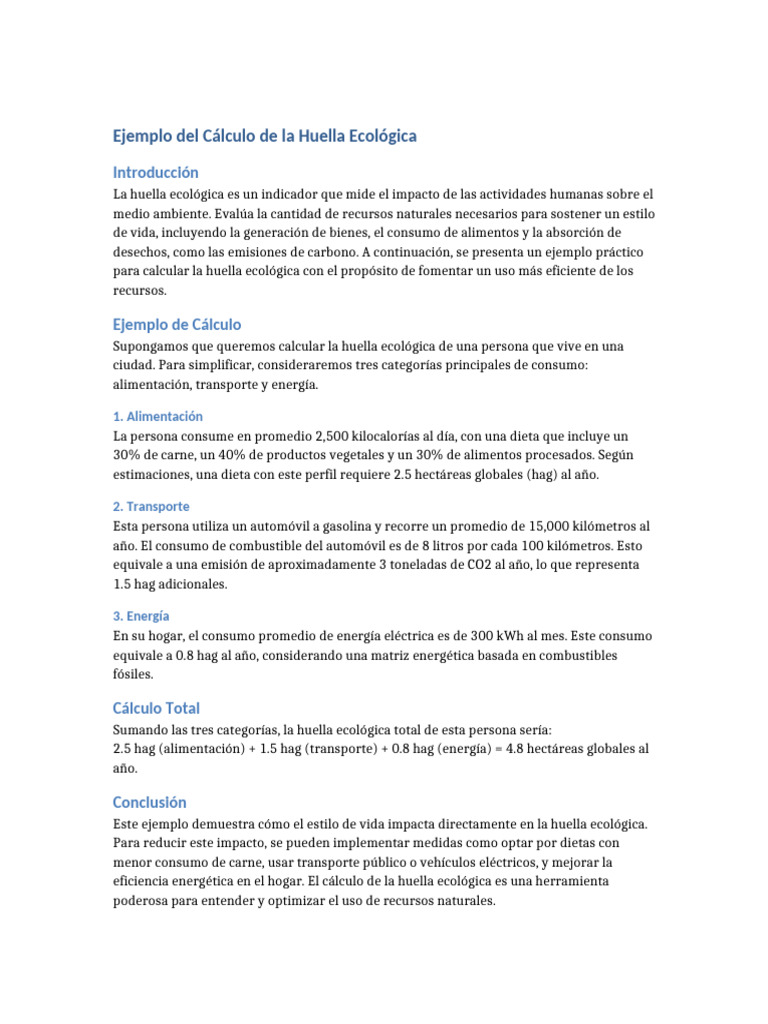 Calcula tu Huella Ecológica | PDF