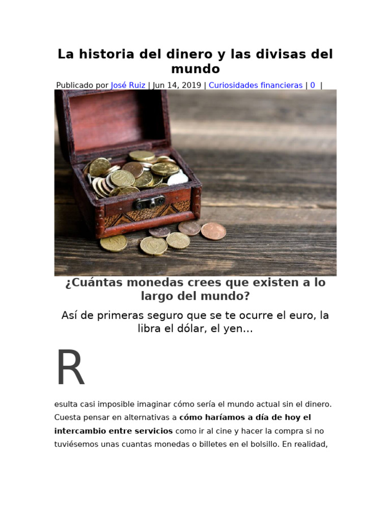 Historia del dinero y divisas globales | PDF | Moneda | Dinero