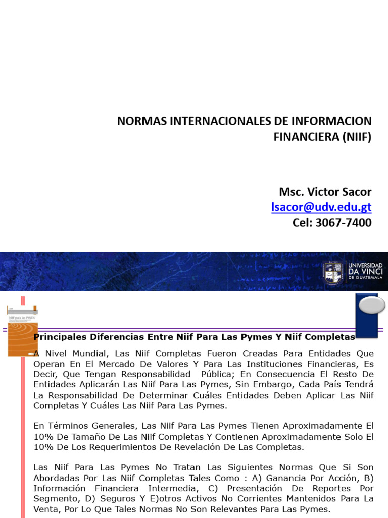 Diferencias entre NIIF para PYMES y Completas | PDF | normas ...
