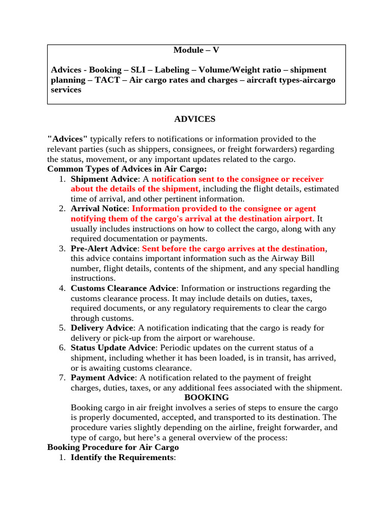 Module 5 AIR CARGO | PDF