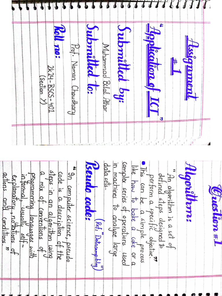 Bilal Athar 2024-BSCS-401 ICT Assignment 1 | PDF