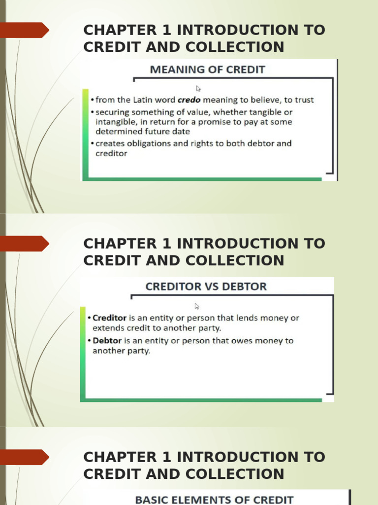 Credit and Collection Chapter 1 | PDF