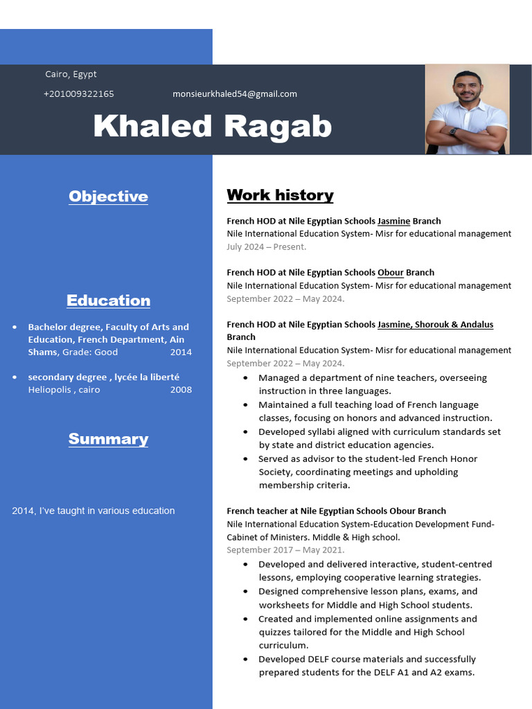 CV - Khalid | PDF | Learning | Lesson Plan