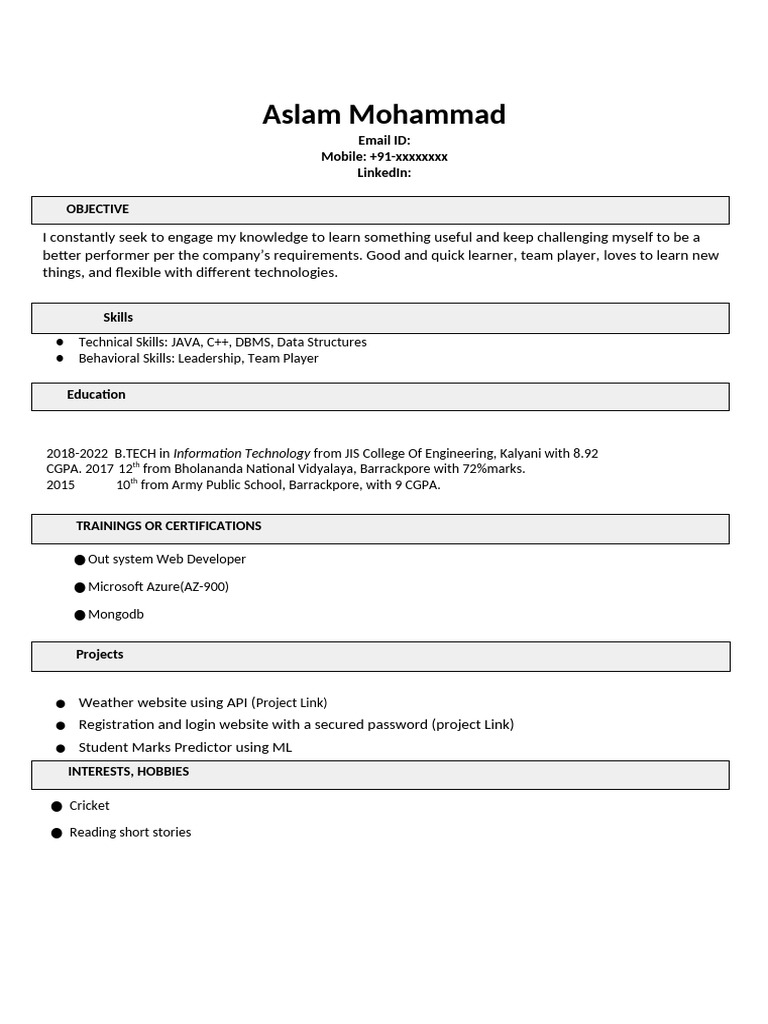 Aslam Resume 1 | PDF