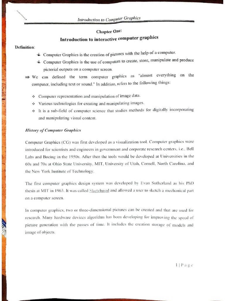 Computer graphics(ch1) | PDF