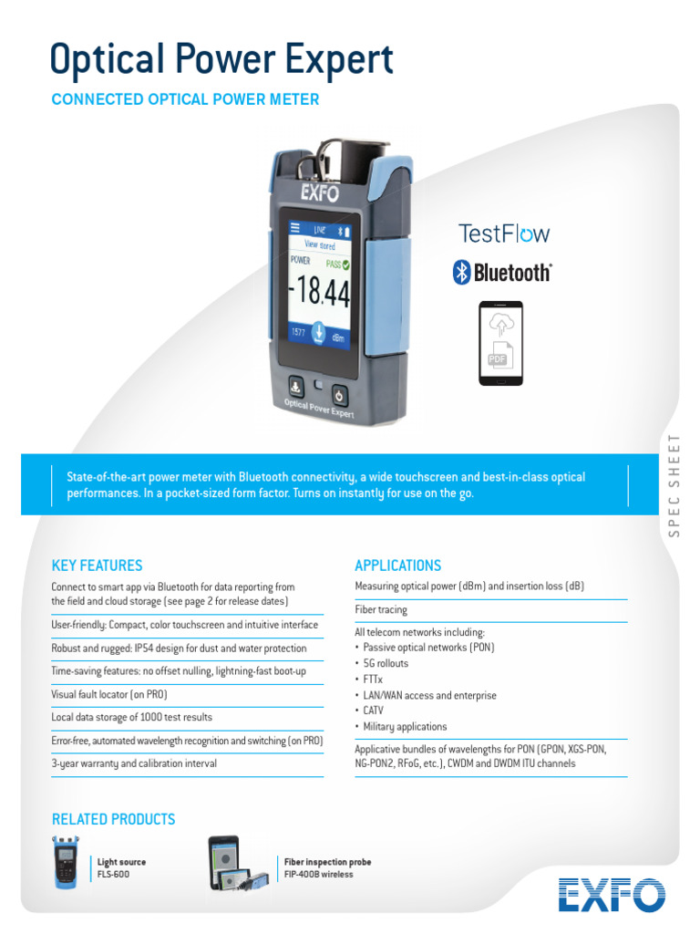 Exfo Spec-Sheet Optical-Power-Expert-Px1 v4 en | PDF | Wavelength Division Multiplexing ...