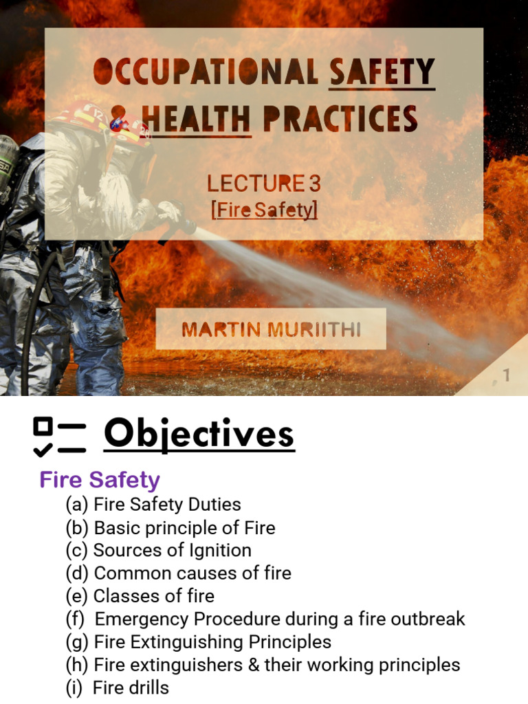 OSHA Lecture 3 - Fire Safety | PDF | Fires | Fire Safety