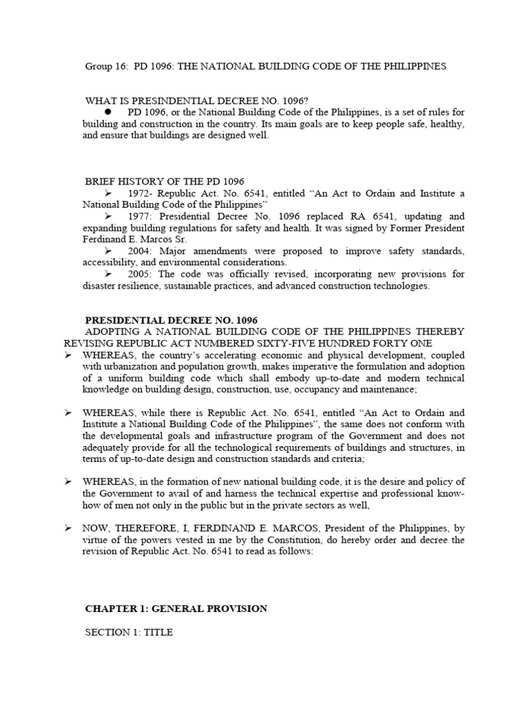 Topic 16 - PD 1096 (Handouts) | PDF | Building | Wall