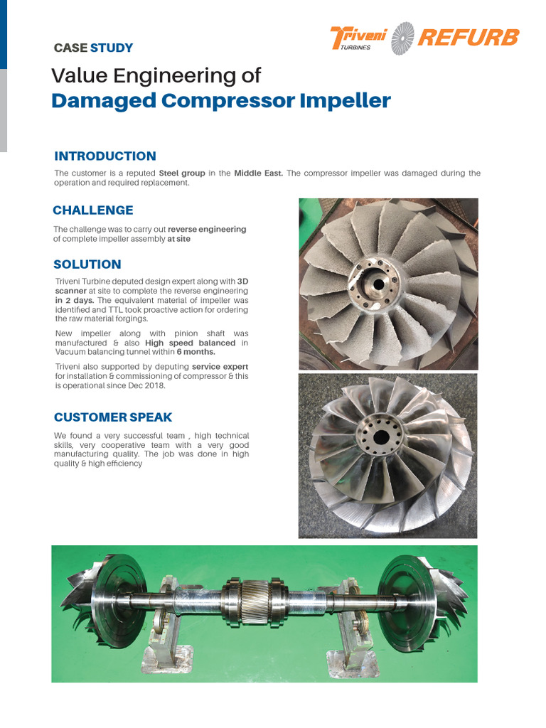 Value Engineering of Damaged Compressor Impeller | PDF | Turbomachinery