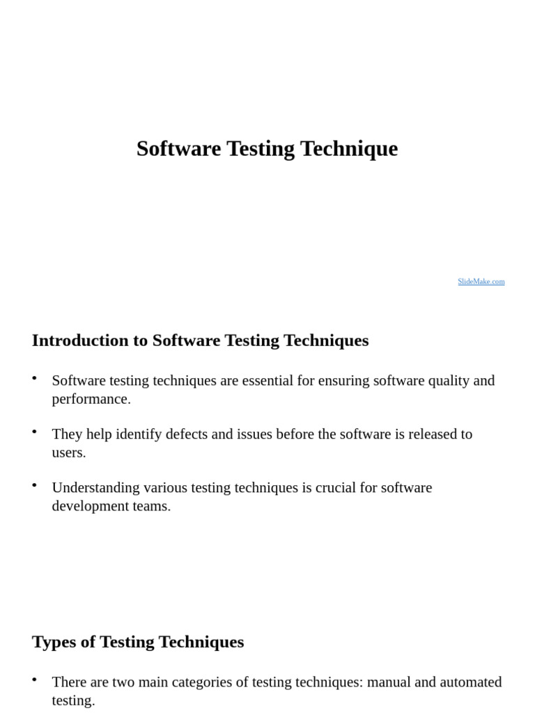 Software Testing Technique | PDF
