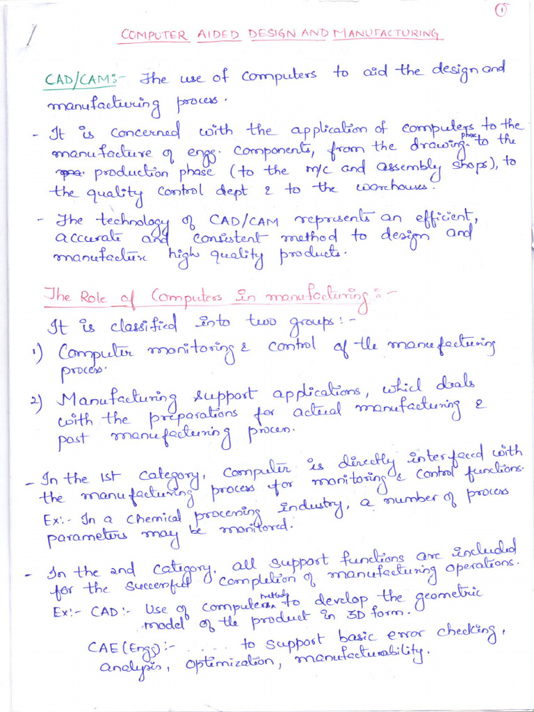 CAD Lecture Notes | PDF