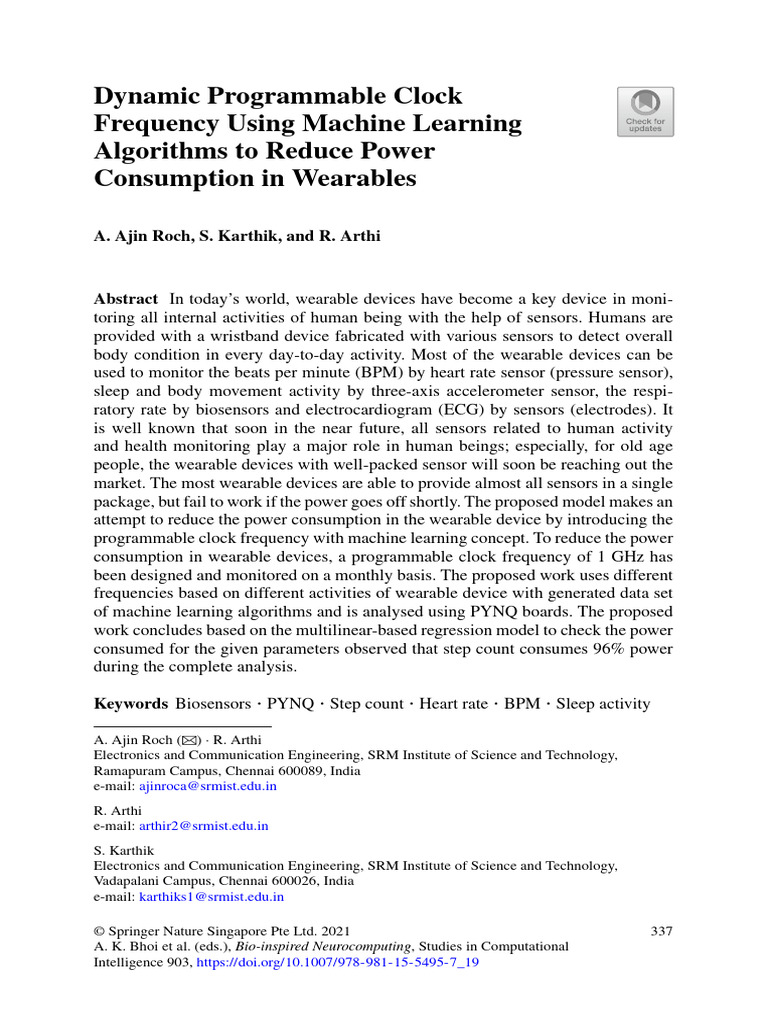 Dynamic Programmable Clock Frequency Using Machine Learning Algorithms ...