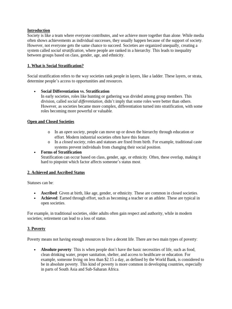 Cambridge IGCSE Sociology Notes | PDF | Social Mobility | Poverty