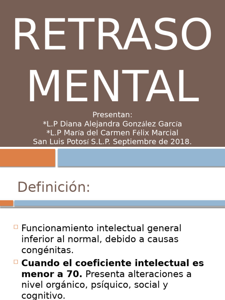 Retraso Mental: Causas y Tratamientos | PDF | Discapacidad intelectual ...