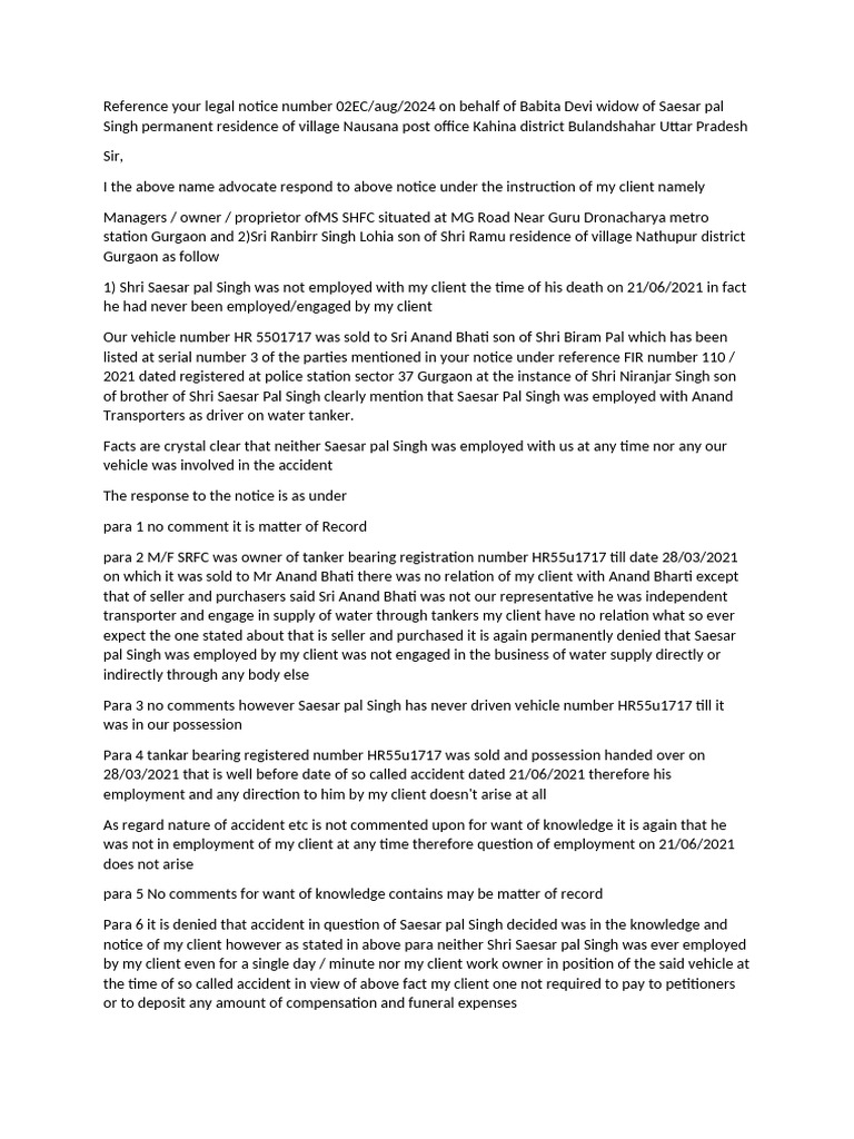 Reference Your Legal Notice Number 02EC | PDF | Common Law | Private Law