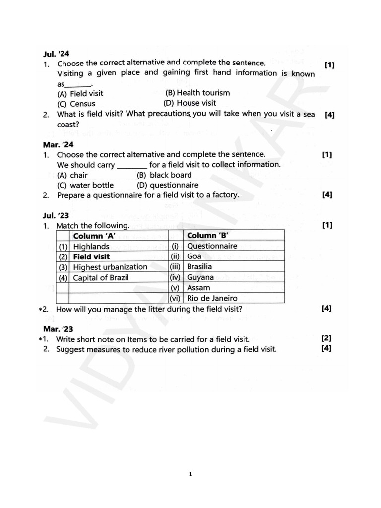 Geography Chapterwise PYQs - Watermark | PDF