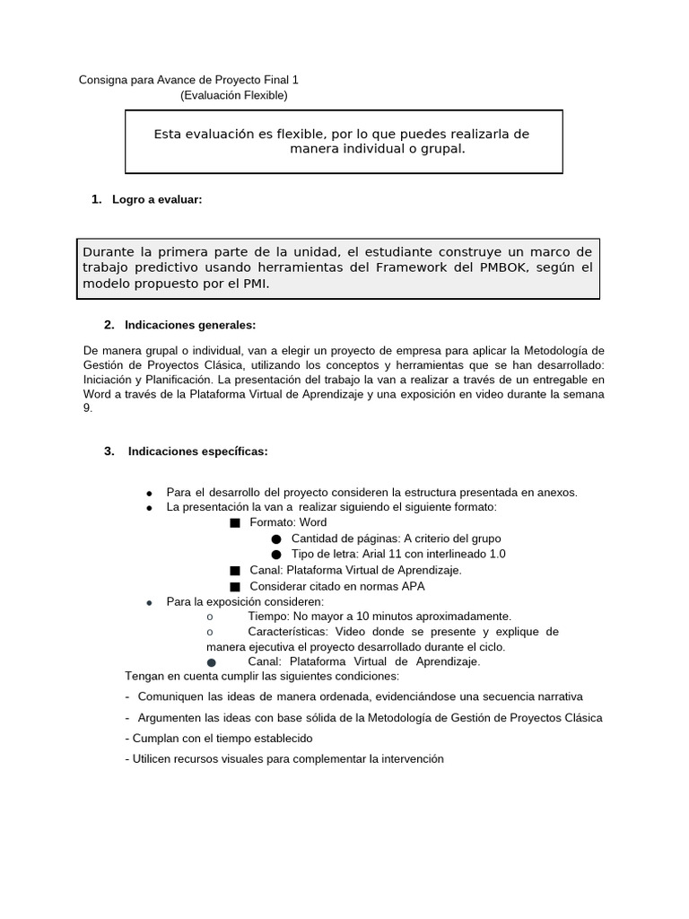 ? (AC-S09) Semana 09 - Avance de Proyecto Final 1 - GESTION DE PROYECTOS | PDF | Gestión de ...