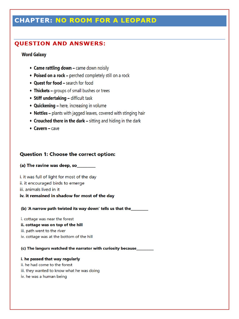 CHAPTER-No Room For A Leopard | PDF