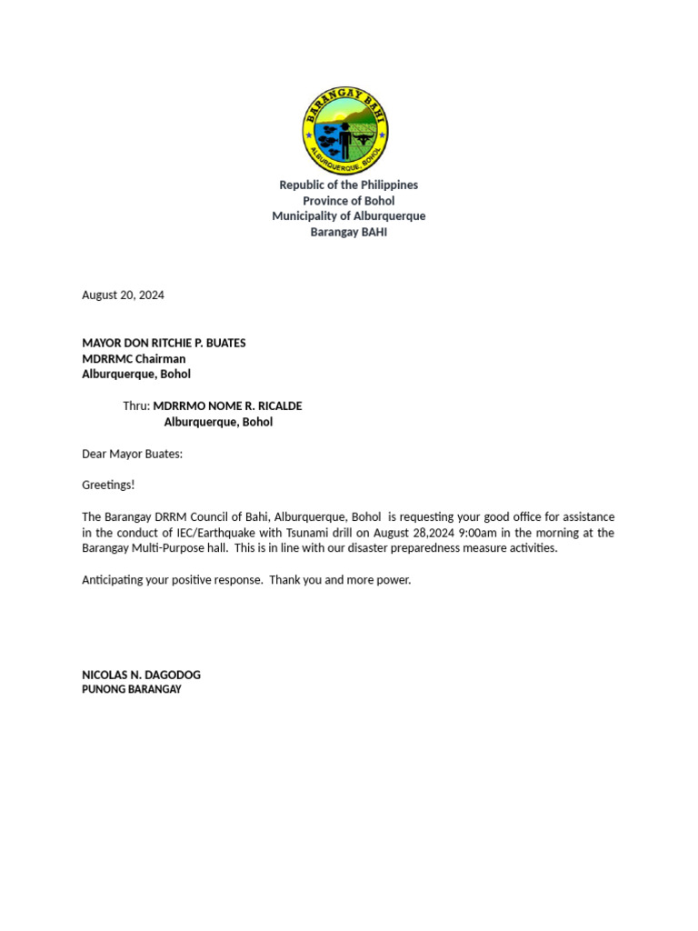 bdrrm letterhead | PDF