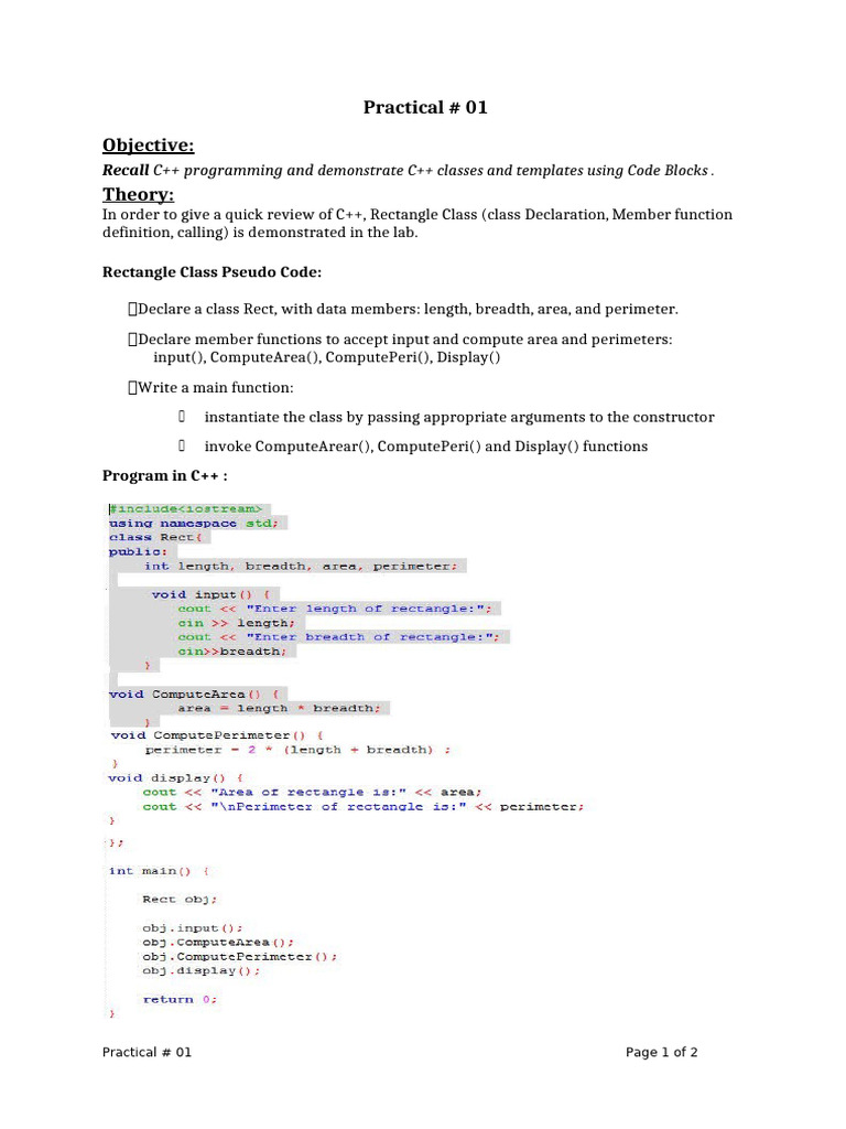 DSA-LAB_01(Recall C++ programming) | PDF