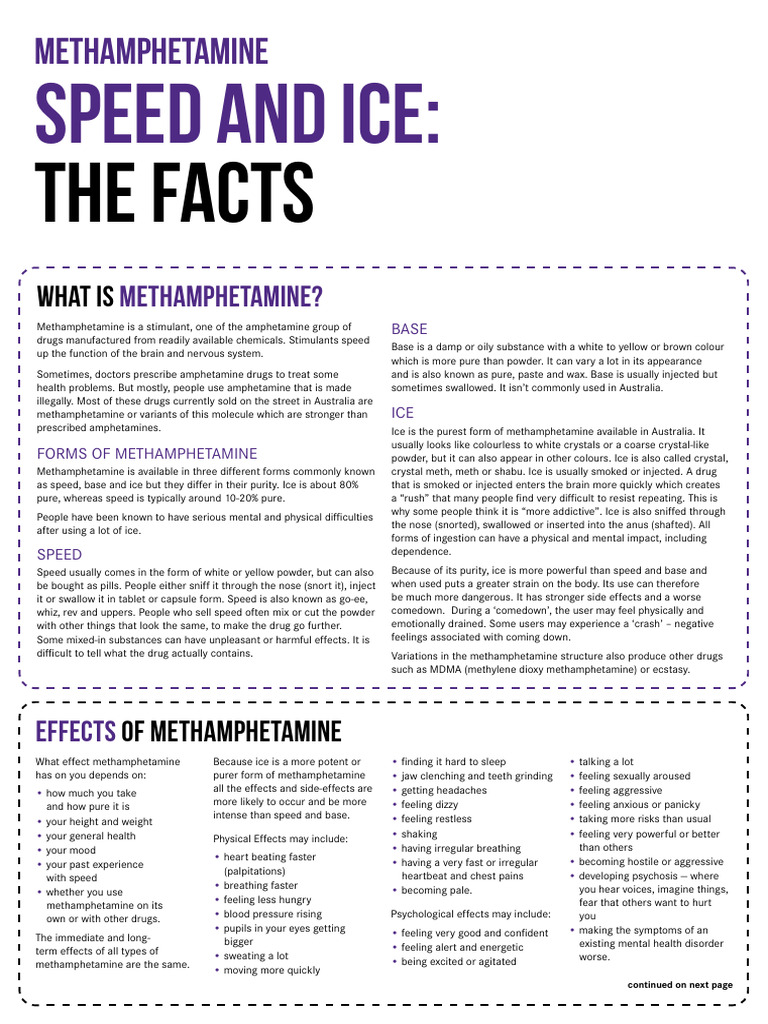 Methamphetamine Fact Sheet 2021 A4 | PDF | Methamphetamine | Stimulant