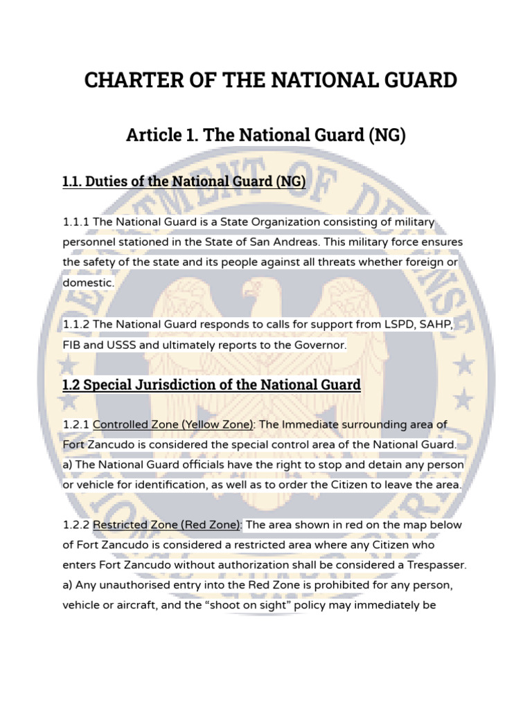 Charter of The National Guard | PDF | Military Rank | Sergeant
