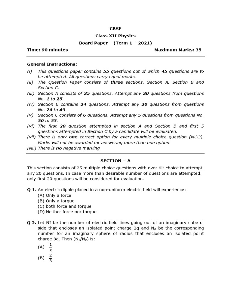 12 Physics Practice Paper-9 | PDF | Inductor | Capacitor
