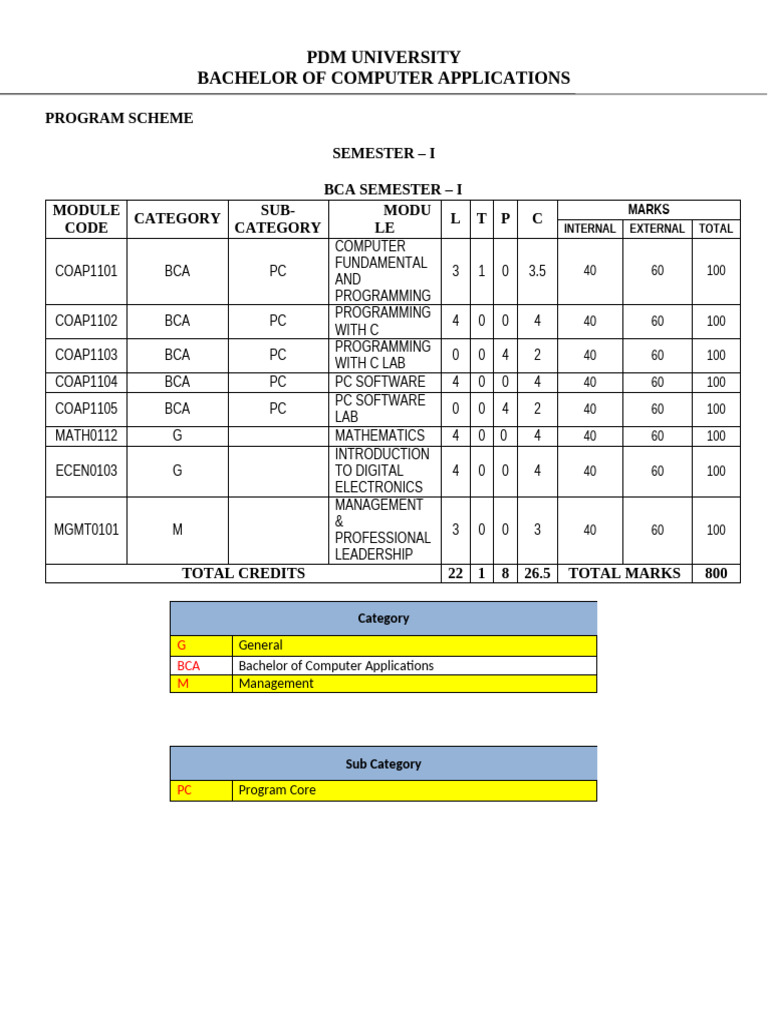 Merged Syllabus Bca 1 to 6 | PDF | Pointer (Computer Programming) | Educational Assessment