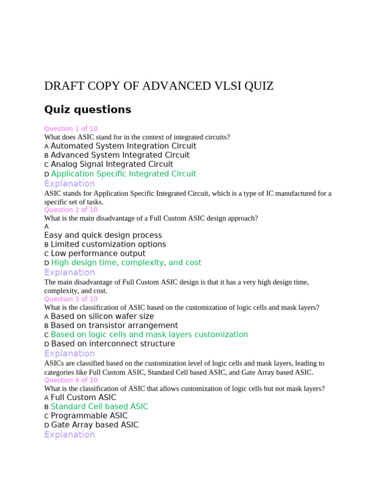 What Does ASIC Stand For in The Context of Integrated Circuits | PDF ...
