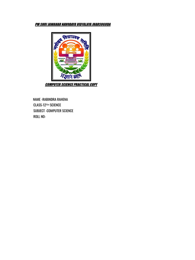 Class 12 Computer Science Practical Guide | PDF