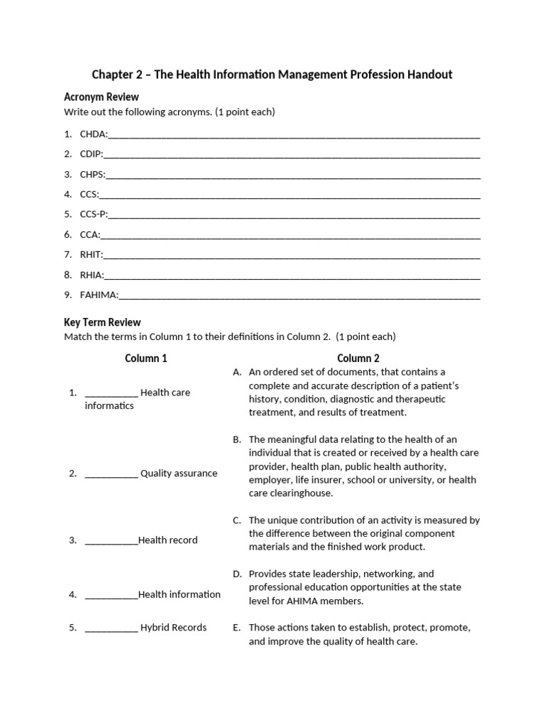 Health Information Management Acronyms Guide | PDF | Health Care