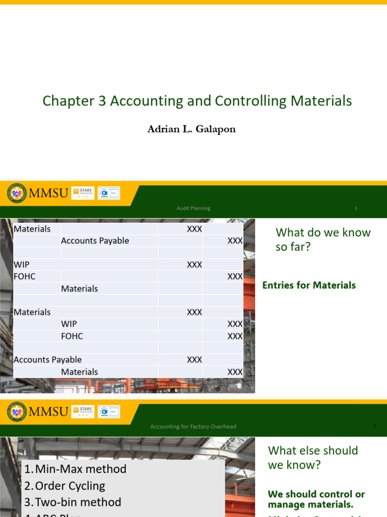 Chapter 6 Accounting For Materials | PDF | Debits And Credits | Cost Of Goods Sold