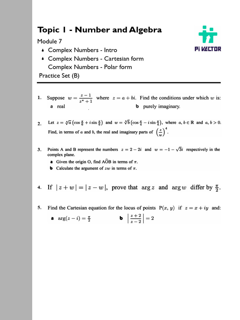 Topic 1-Module-7 Practice Set (B) Questions | PDF