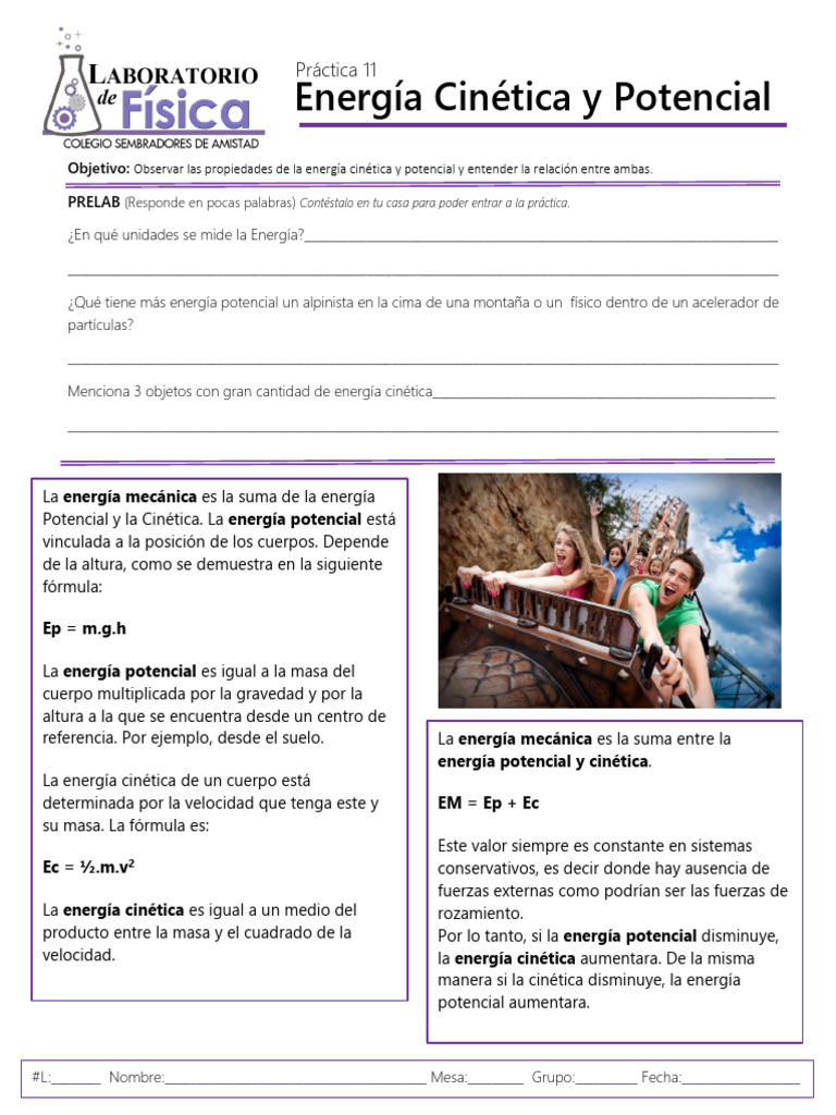 F-11 Energía Cinética y Potencial | PDF | Energía cinética | Masa