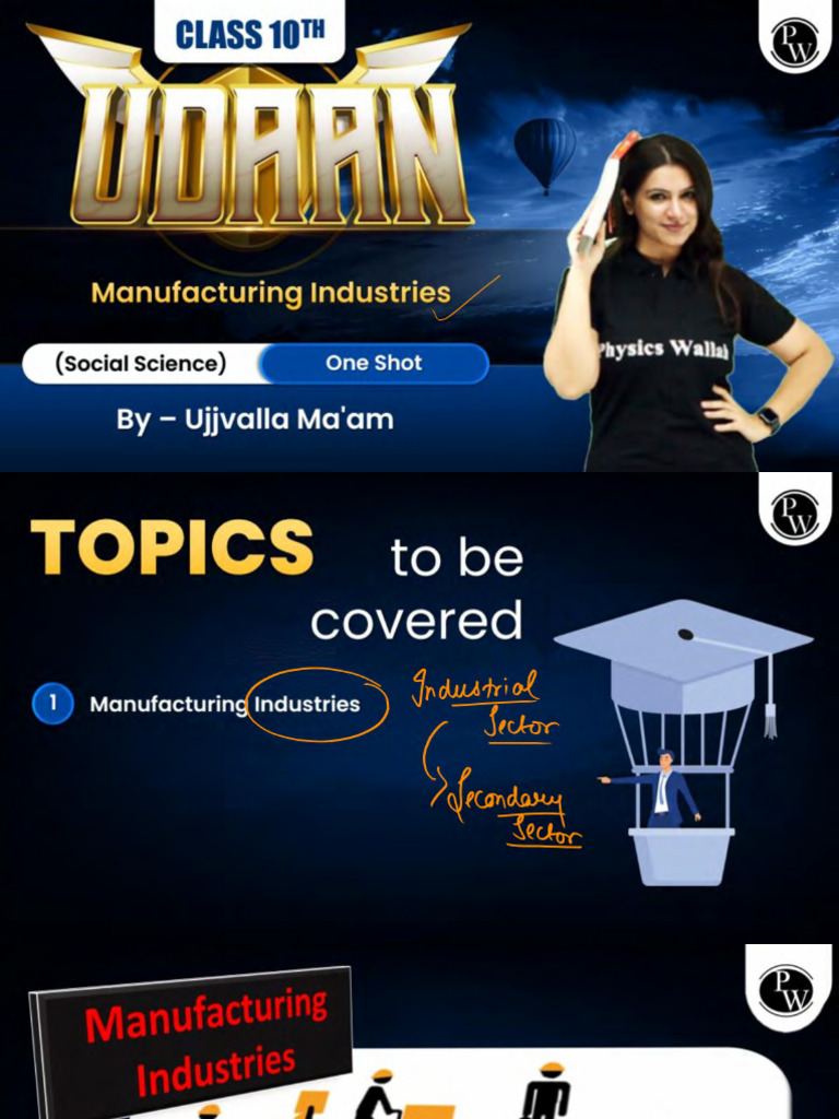 Geography - Manufacturing Industries - Class Notes - Class 10th One ...