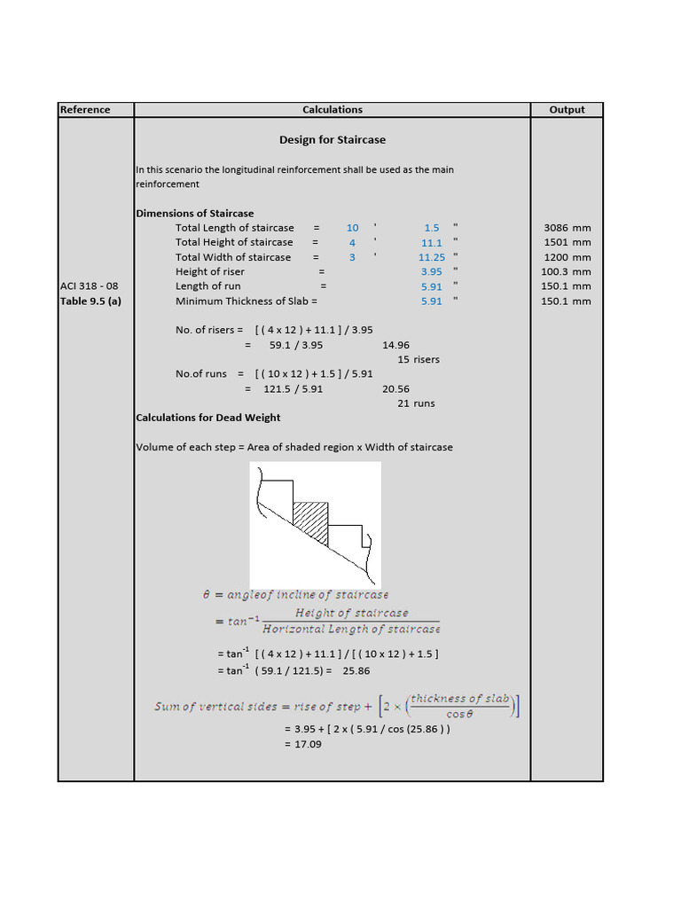 Staircase Design ACI 318 08 | PDF | Concrete | Building Materials