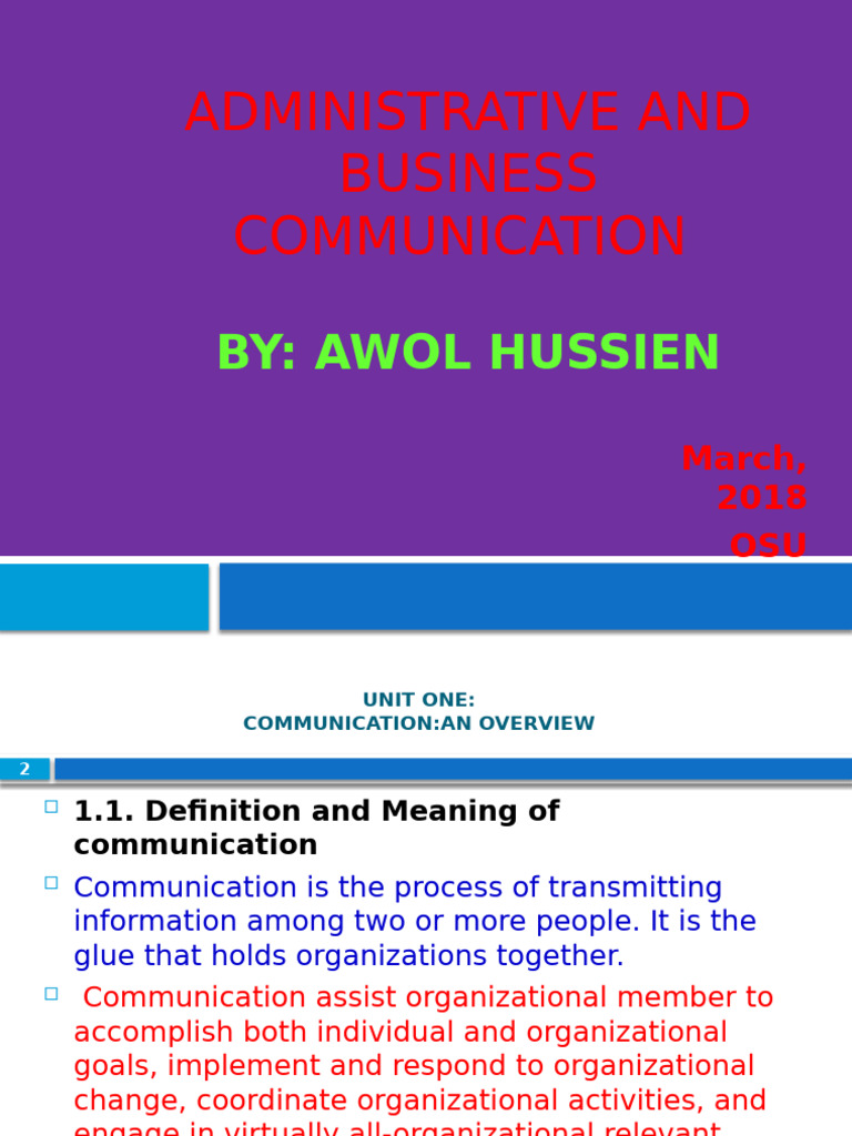 Administrative & Businesss Communication | PDF | Communication ...
