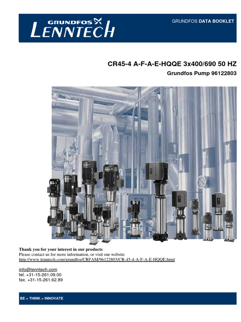 Grundfos - CR 45 4 A F A E HQQE | PDF | Pump | Mains Electricity