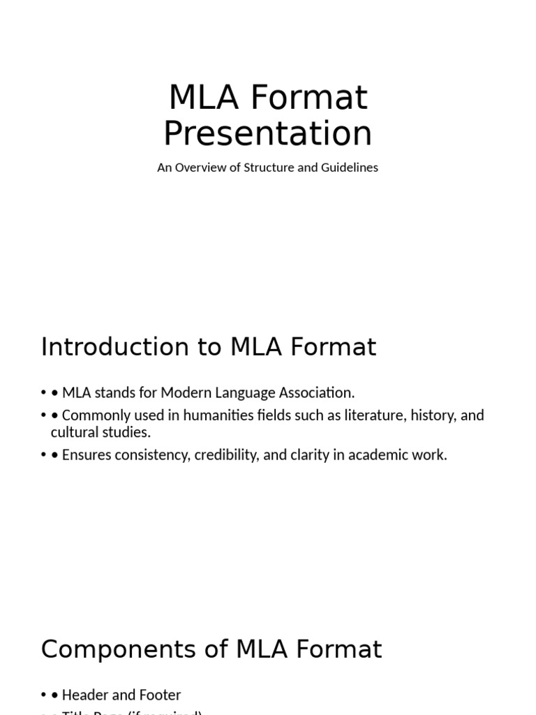 MLA Presentation | PDF