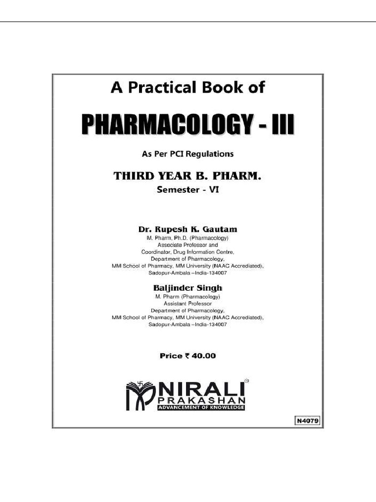 Pharmacology Practical 3 Book | PDF