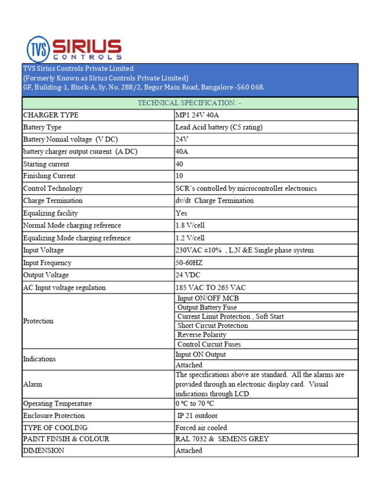 MP1 24V 40a Tech | PDF