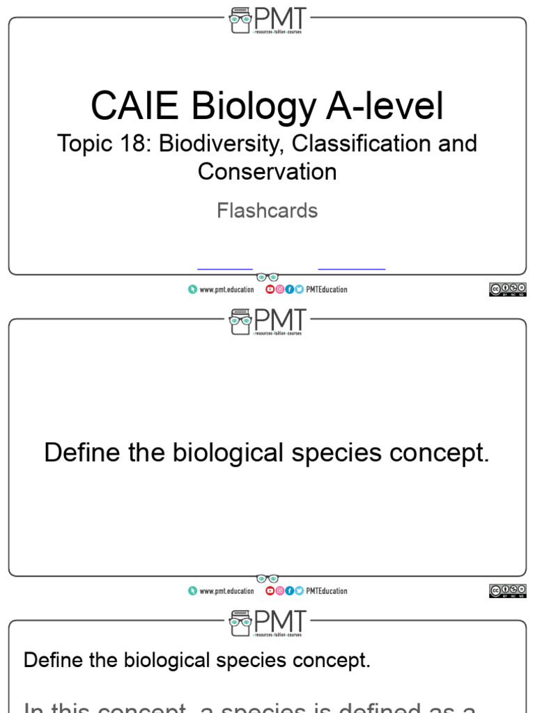 Flashcards - Topic 18 Biodiversity, Classification and Conservation ...
