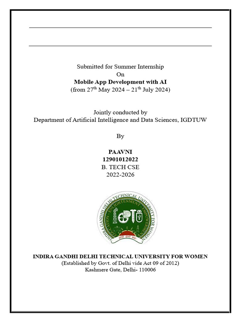 MDAI intern report | PDF | Mobile App | Usability
